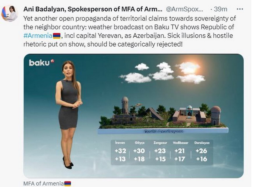 Բաքվի հեռուստատեսությունը Հայաստանը, ներառյալ մայրաքաղաք Երևանը ...